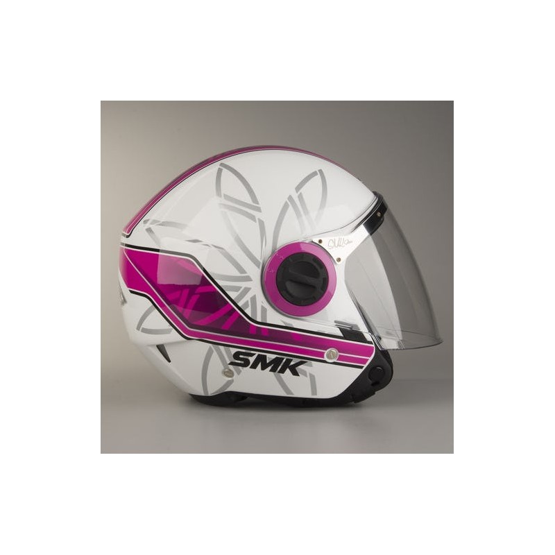 Casque Jet SMK Essence Double Ecran Blanc/Rose
